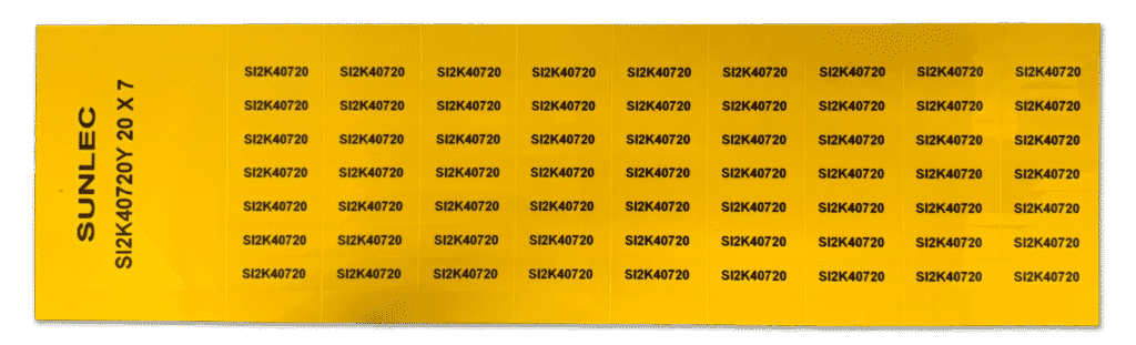 20mm x 7mm Yellow Adhesive PVC Tags For Panel And Equipment ...
