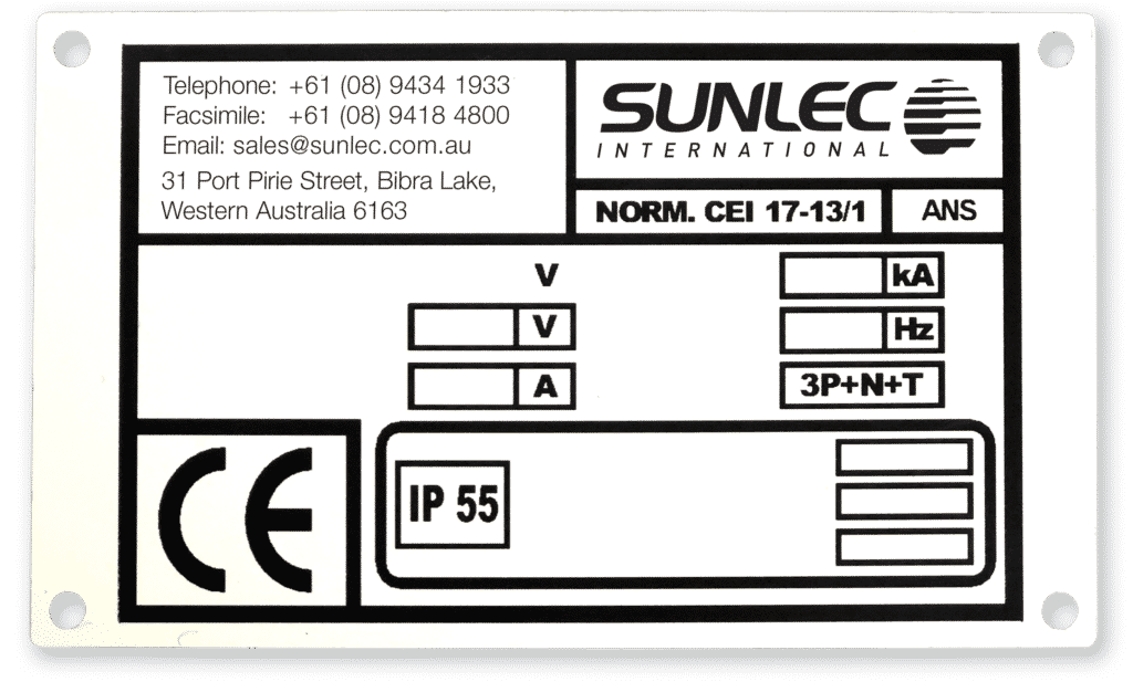 Grafoplast 100mm x 60mm Adhesive PMMA Name Plate Tags With 4 Rivet Holes