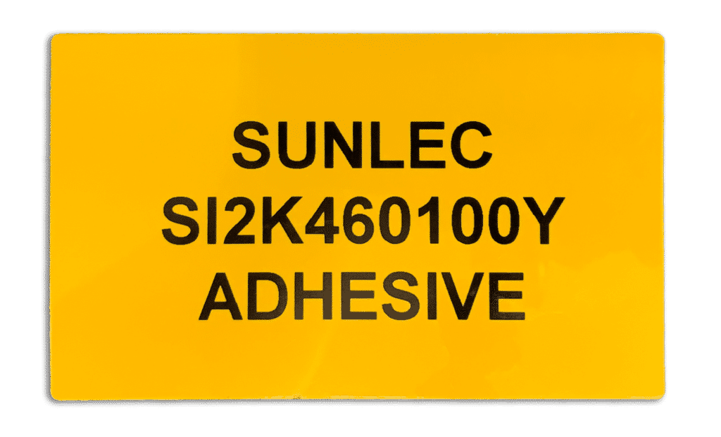 100mm x 60mm yellow adhesive PVC tag